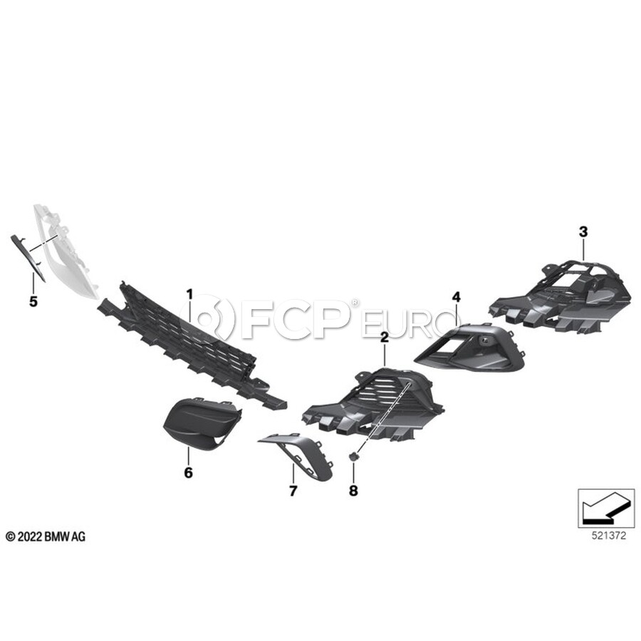 BMW Grille Molding - Genuine BMW 51118079107 | FCP Euro