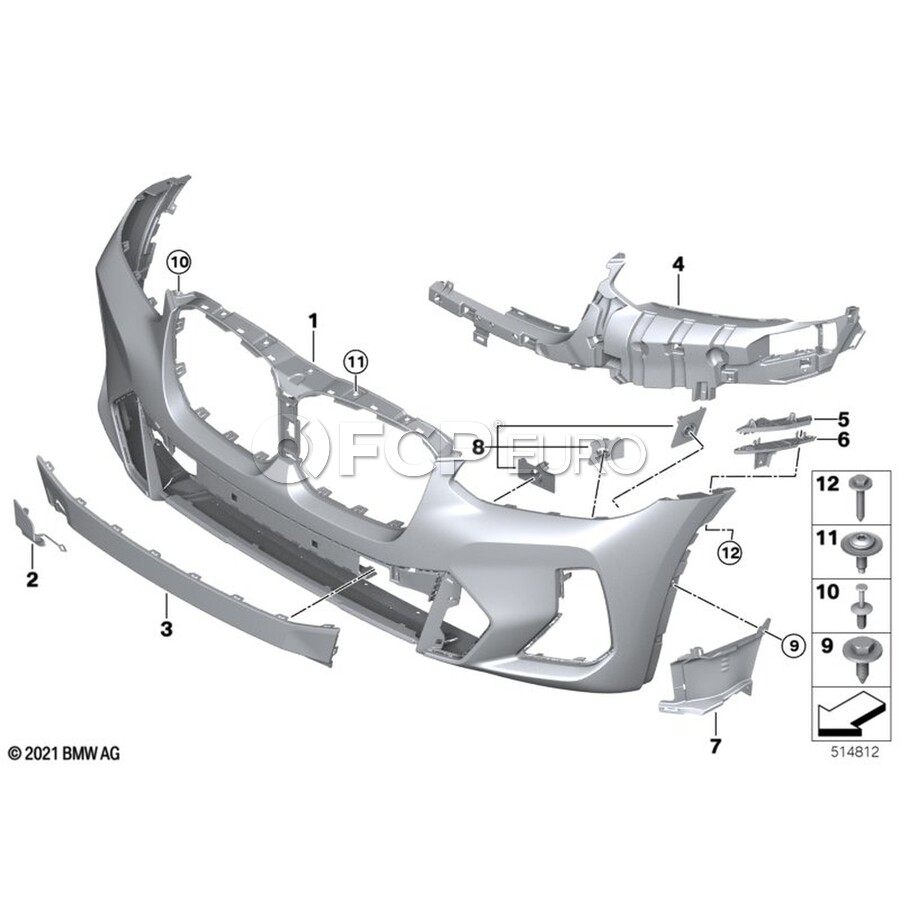 BMW Bumper Cover Bracket - Genuine BMW 51118081896 | FCP Euro