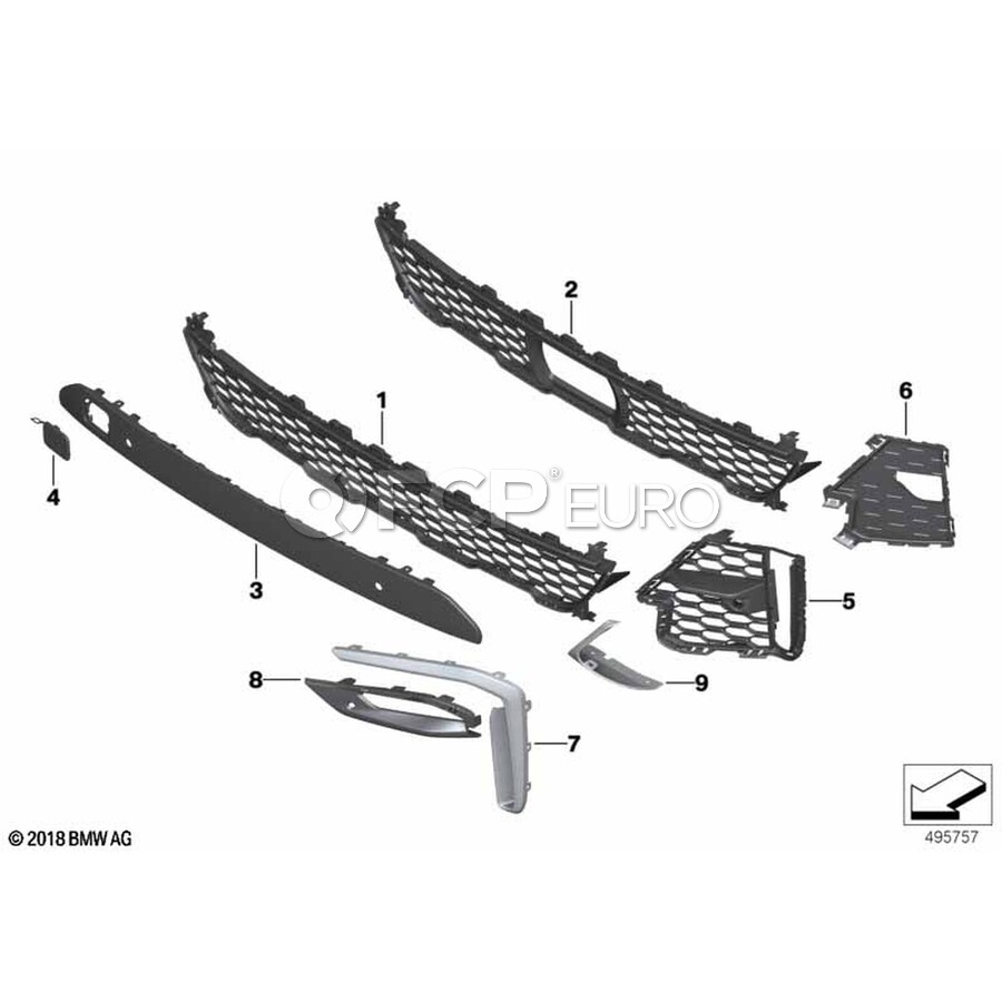 BMW Grille Molding - Genuine BMW 51118092884 | FCP Euro
