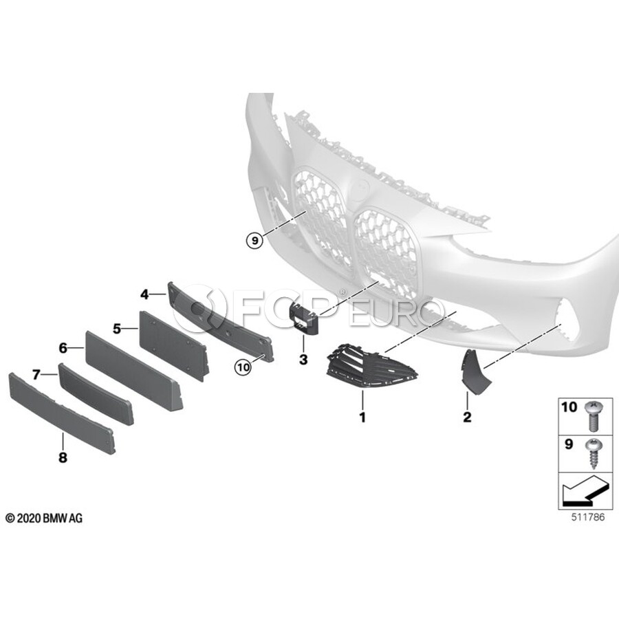 BMW Grille Molding - Genuine BMW 51118497827 | FCP Euro