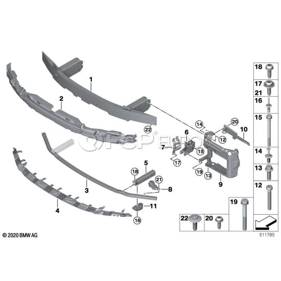 BMW Bumper Impact Bar Bracket - Genuine BMW 51118738927 | FCP Euro