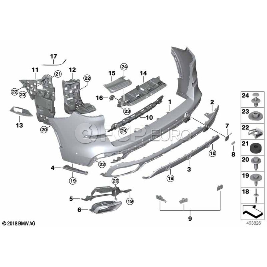 BMW Bumper Cover Bracket - Genuine BMW 51128069248 | FCP Euro