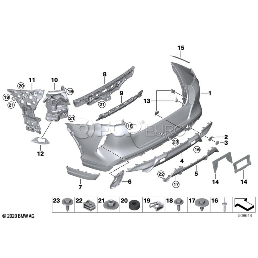 BMW Bumper Cover Support Rail - Genuine BMW 51128075211 | FCP Euro
