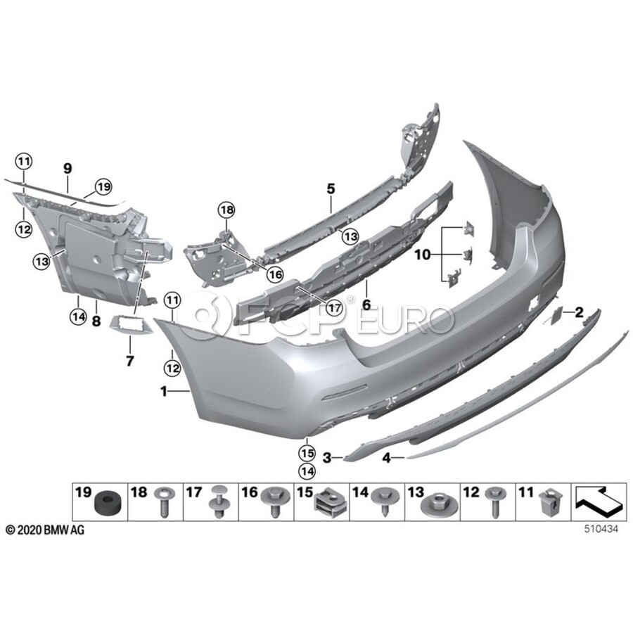 BMW Bumper Cover Reinforcement - Genuine BMW 51129498619 | FCP Euro