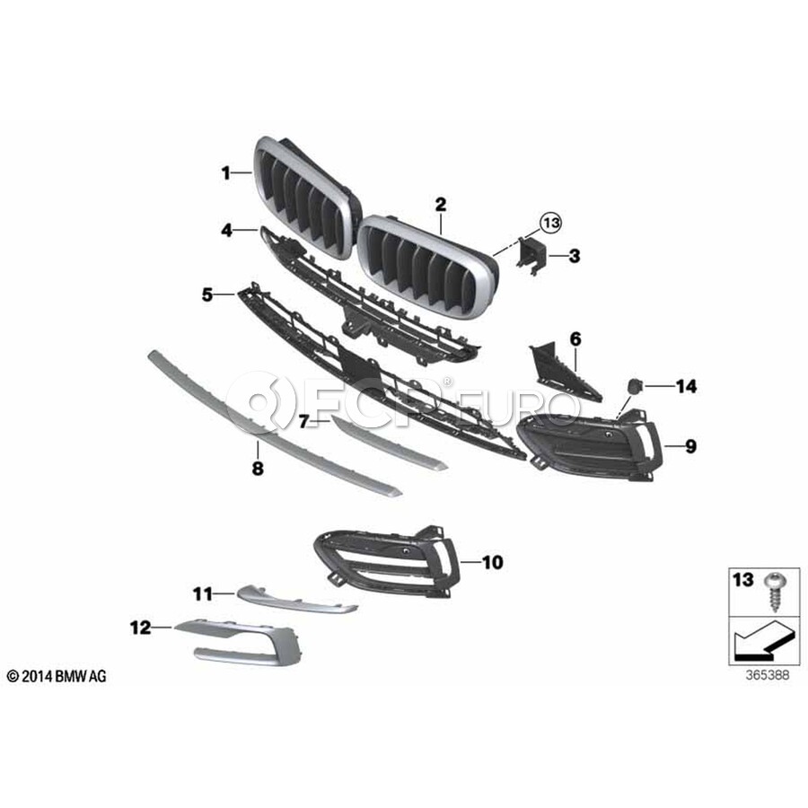 BMW Grille - Genuine BMW 51137349387 | FCP Euro