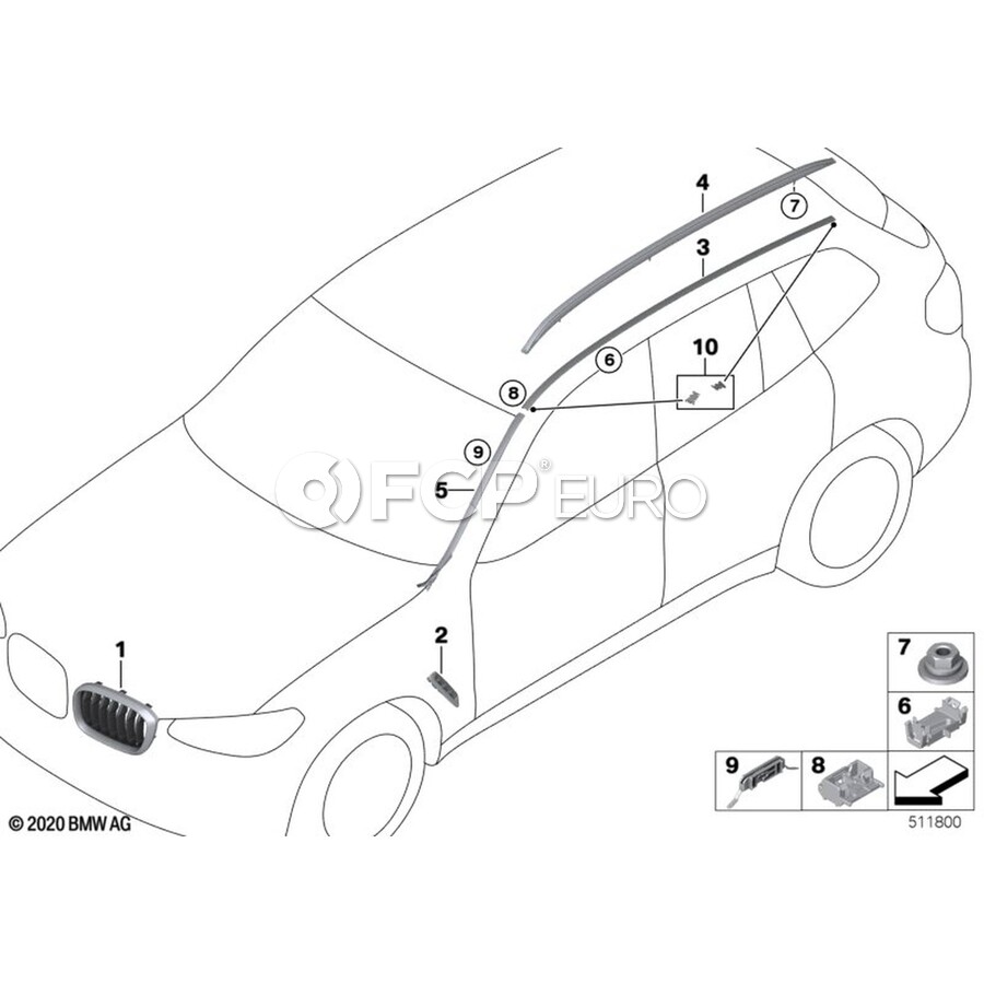 BMW Fender Molding - Genuine BMW 51137461076 | FCP Euro