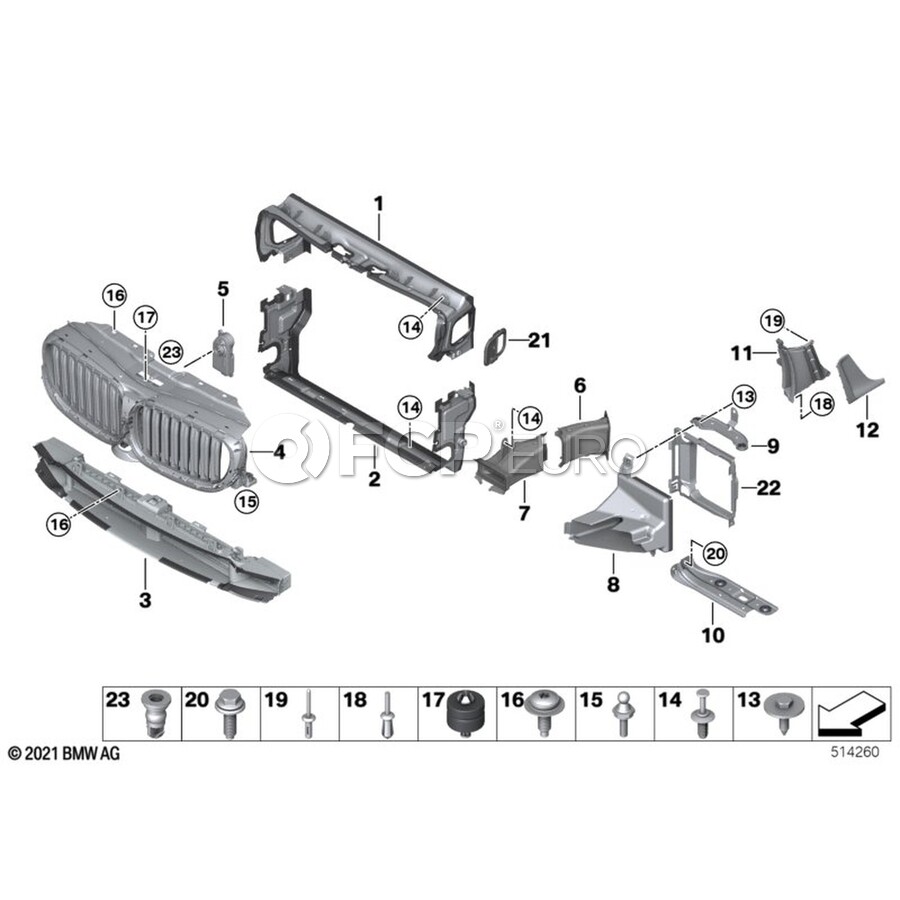BMW Radiator Shutter Assembly - Genuine BMW 51137497209 | FCP Euro