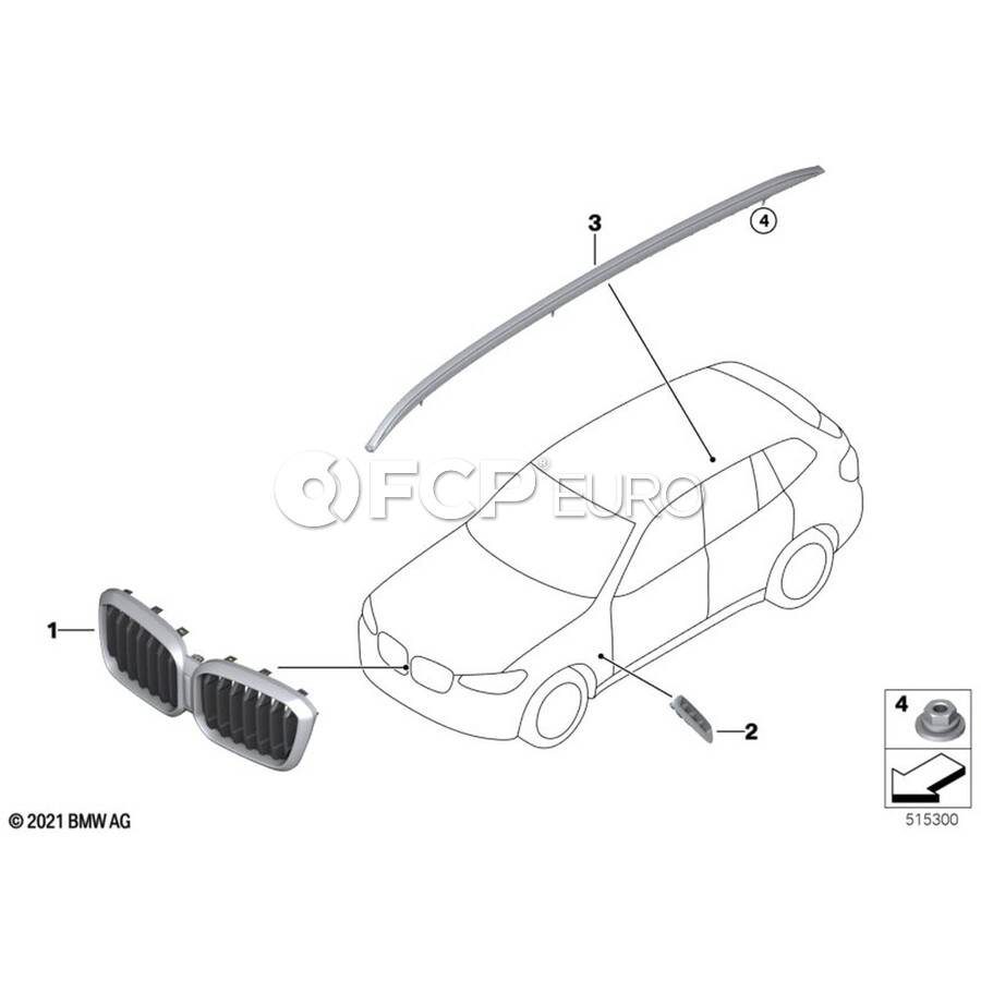 BMW Grille - Genuine BMW 51137931236 | FCP Euro