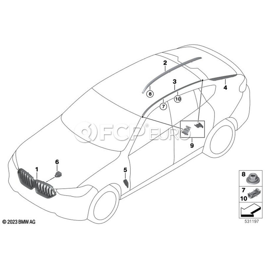 BMW Grille - Genuine BMW 51138096591 | FCP Euro
