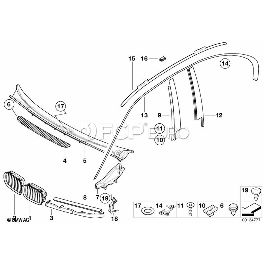 BMW Window Trim Right (E46) - Genuine BMW 51138208502 | FCP Euro