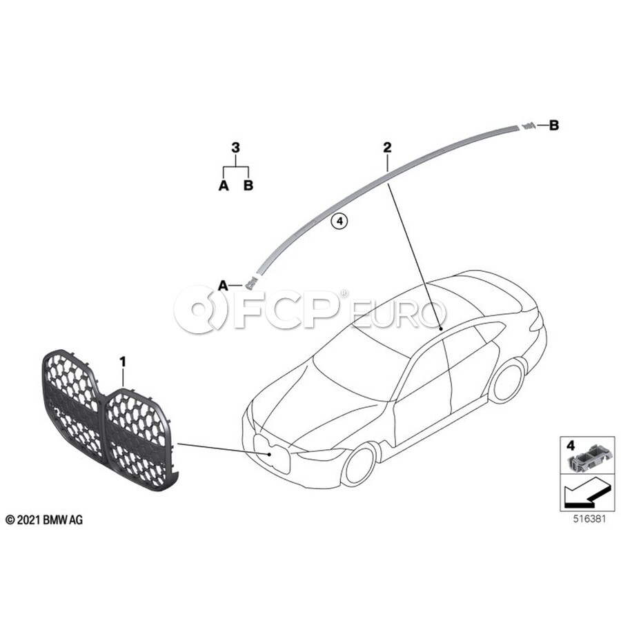 BMW Grille - Genuine BMW 51138738572 | FCP Euro