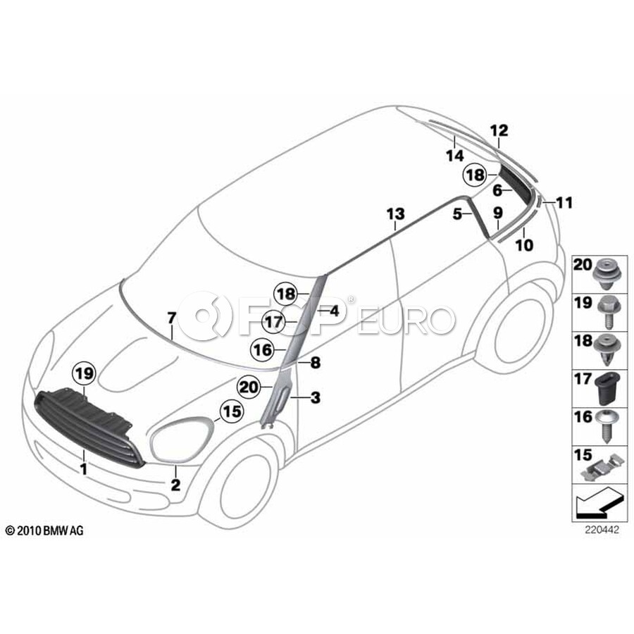 Mini Cooper Supporting Ledge - Genuine Mini 51139810474 | FCP Euro