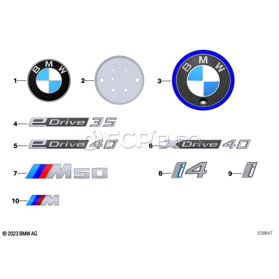 BMW Hatch Emblem - Genuine BMW 51145A320B9 | FCP Euro