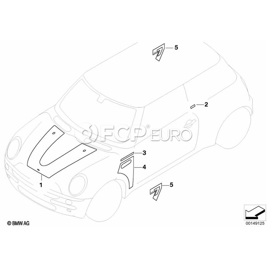 Mini Exterior Decal - Genuine Mini 51147168893 | FCP Euro