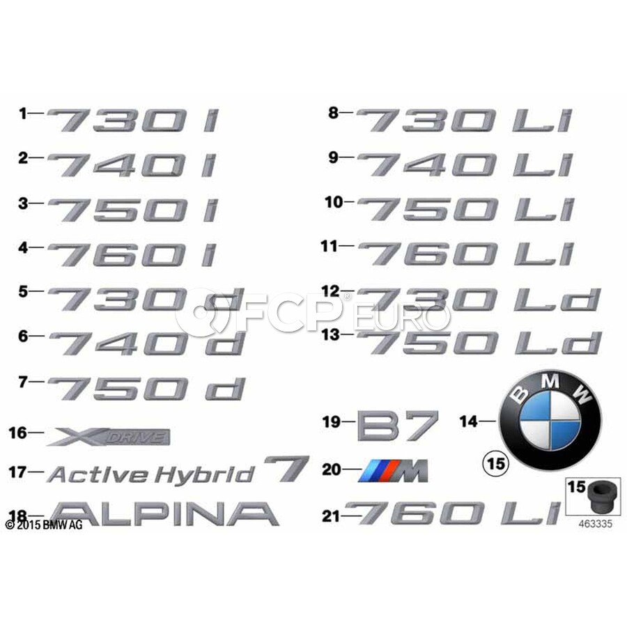 BMW Lettering (750Li) - Genuine BMW 51147187130 | FCP Euro