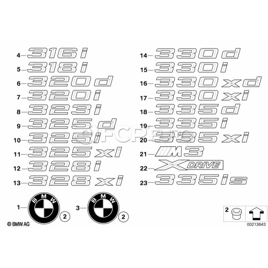 BMW Fender Emblem - Genuine BMW 51147362483 | FCP Euro