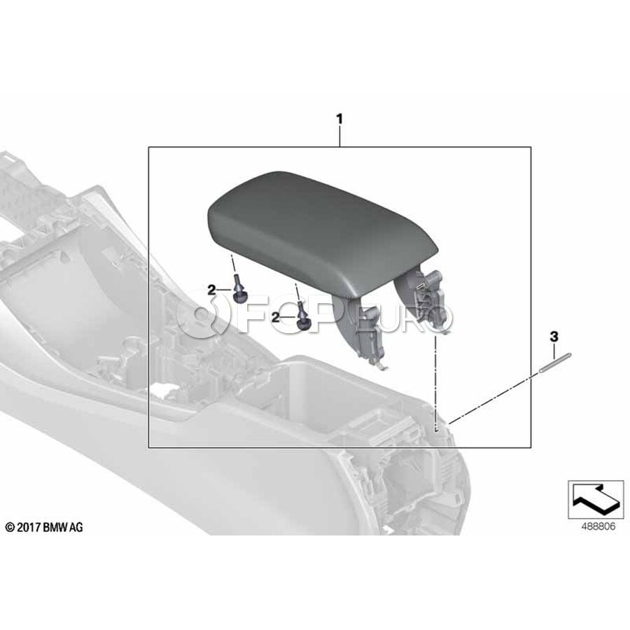 BMW Console Armrest - Genuine BMW 51166814805 | FCP Euro