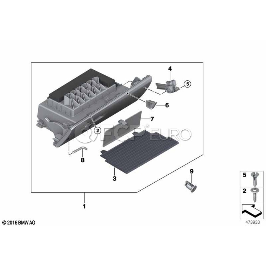 BMW Glove Box Assembly - Genuine BMW 51166969712 | FCP Euro