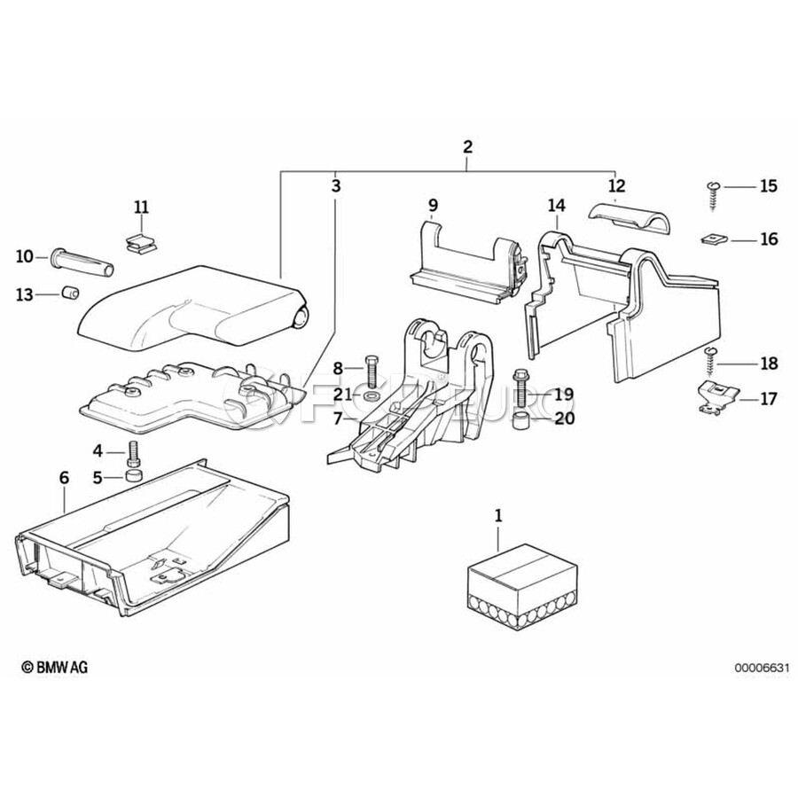 BMW Console Front (Black) - Genuine BMW 51168151687 | FCP Euro
