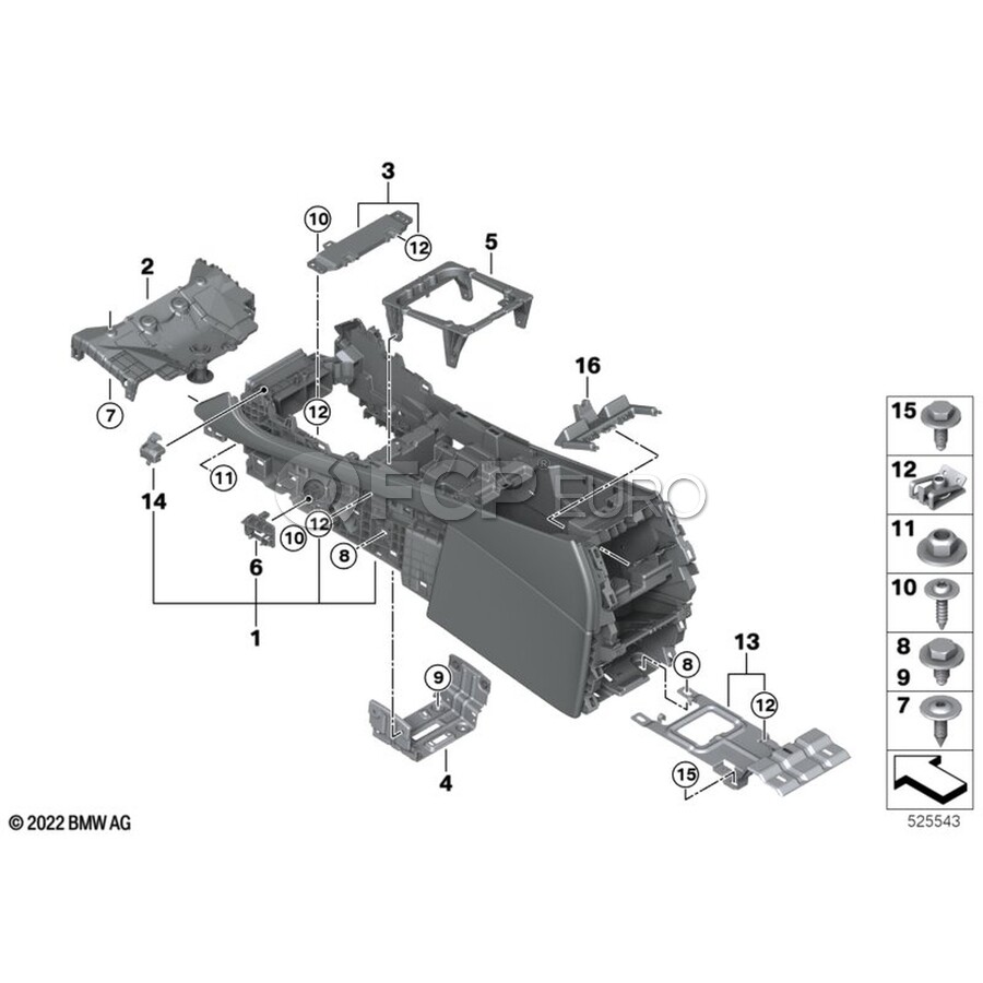 BMW Center Console - Genuine BMW 51169108359 | FCP Euro