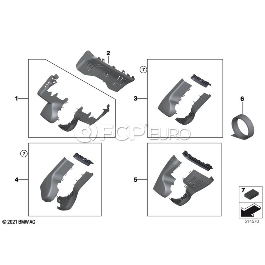 BMW Interior Rear View Mirror Cover - Genuine BMW 51169108974 | FCP Euro