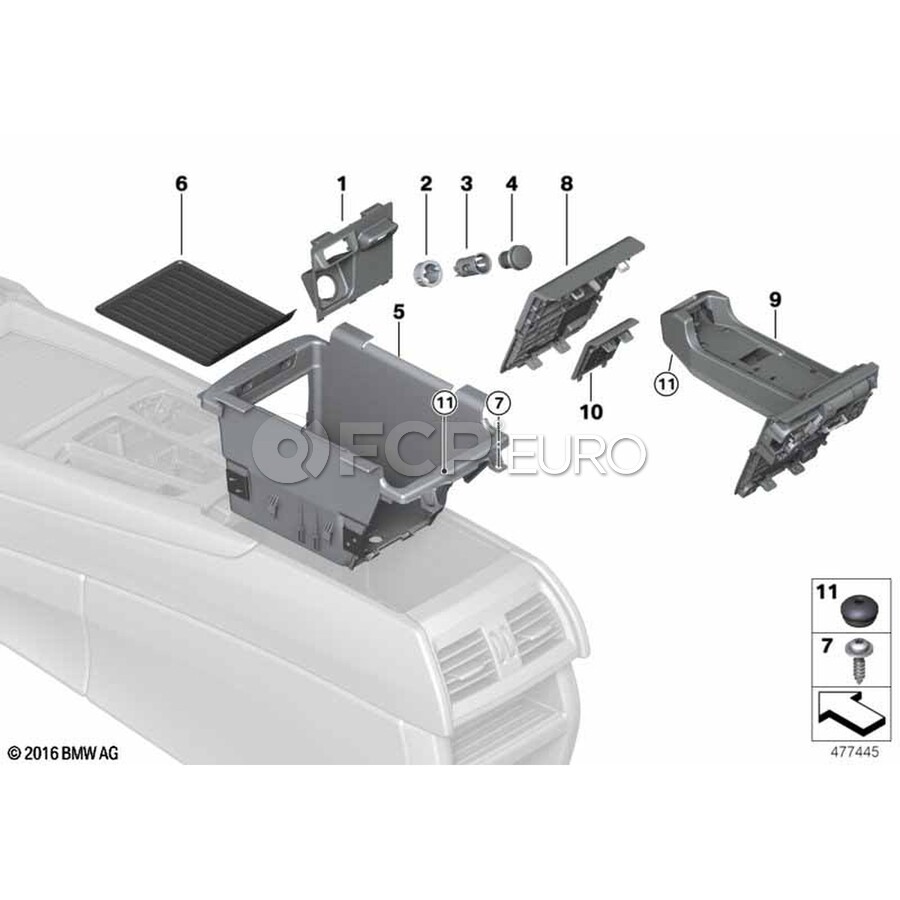 BMW Console Trim Panel - Genuine BMW 51169252109 | FCP Euro
