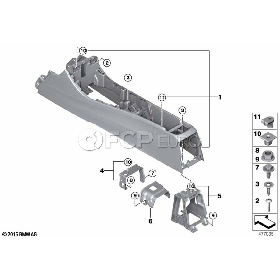 BMW Console Bracket - Genuine BMW 51169274404 | FCP Euro
