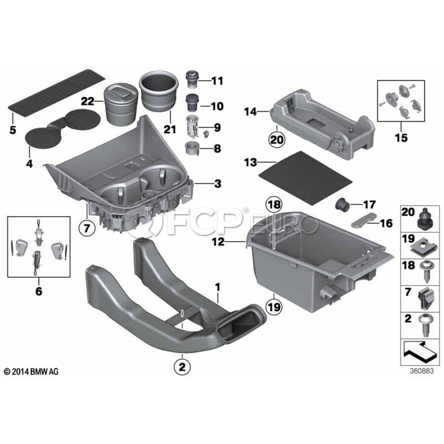 BMW Console Mat - Genuine BMW 51169309050 | FCP Euro