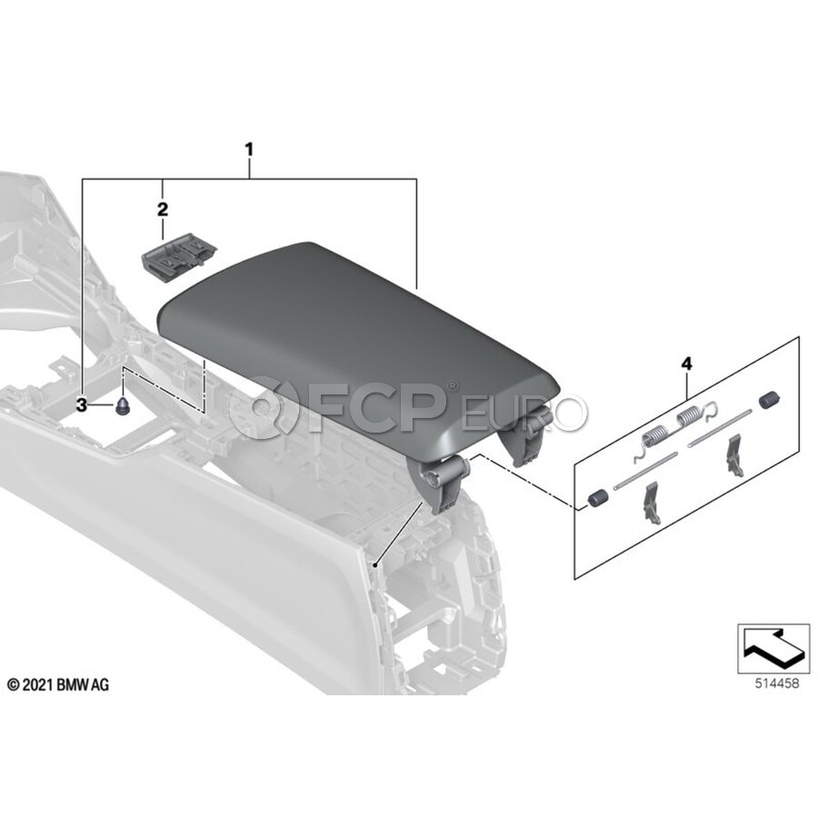 BMW Center Console Latch - Genuine BMW 51169483595 | FCP Euro