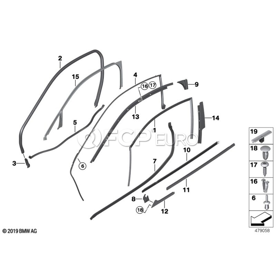 BMW Door Seal - Genuine BMW 51217312983 | FCP Euro