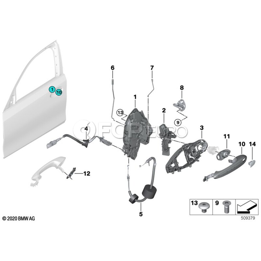 BMW Door Latch Cable - Genuine BMW 51217432223 | FCP Euro