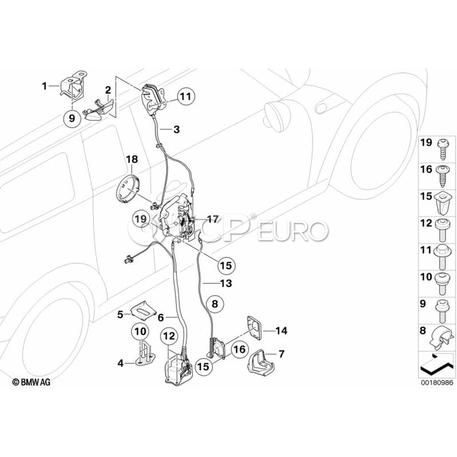 Mini Door Latch Assembly - Genuine Mini 51227167488 | FCP Euro