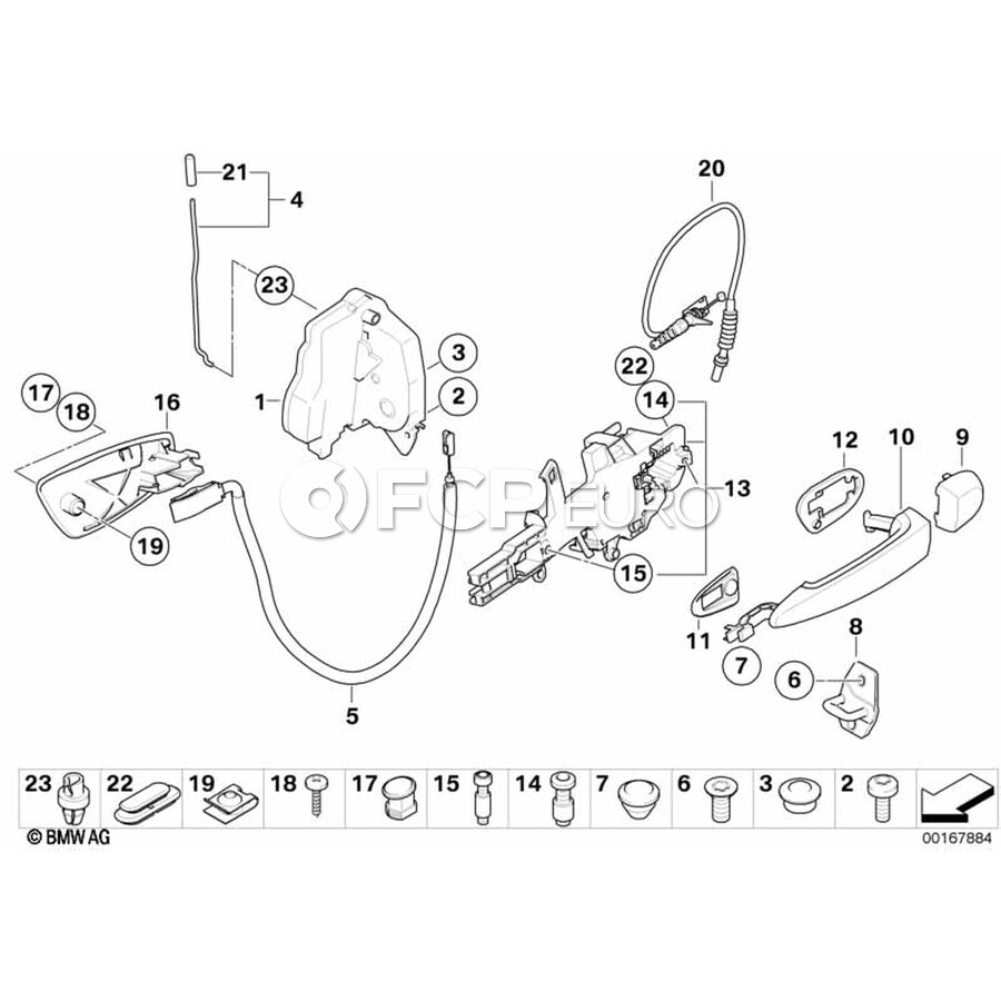 BMW Carrier Outside Door Handle Left - Genuine BMW 51227199839 | FCP Euro