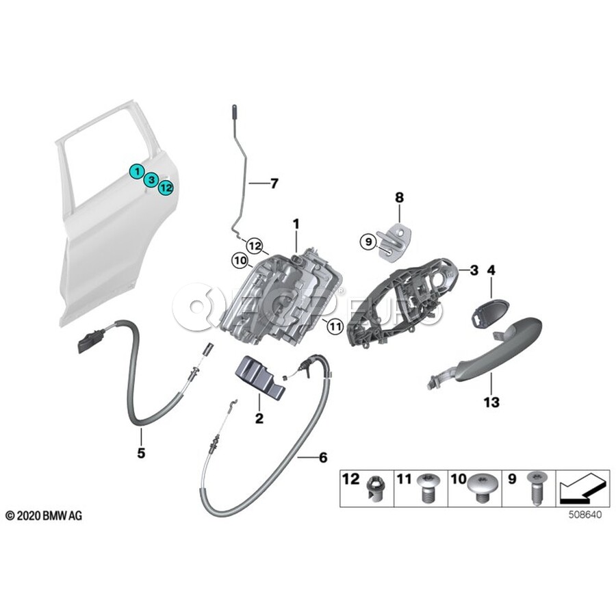 BMW Door Latch Cable - Genuine BMW 51227409274 | FCP Euro