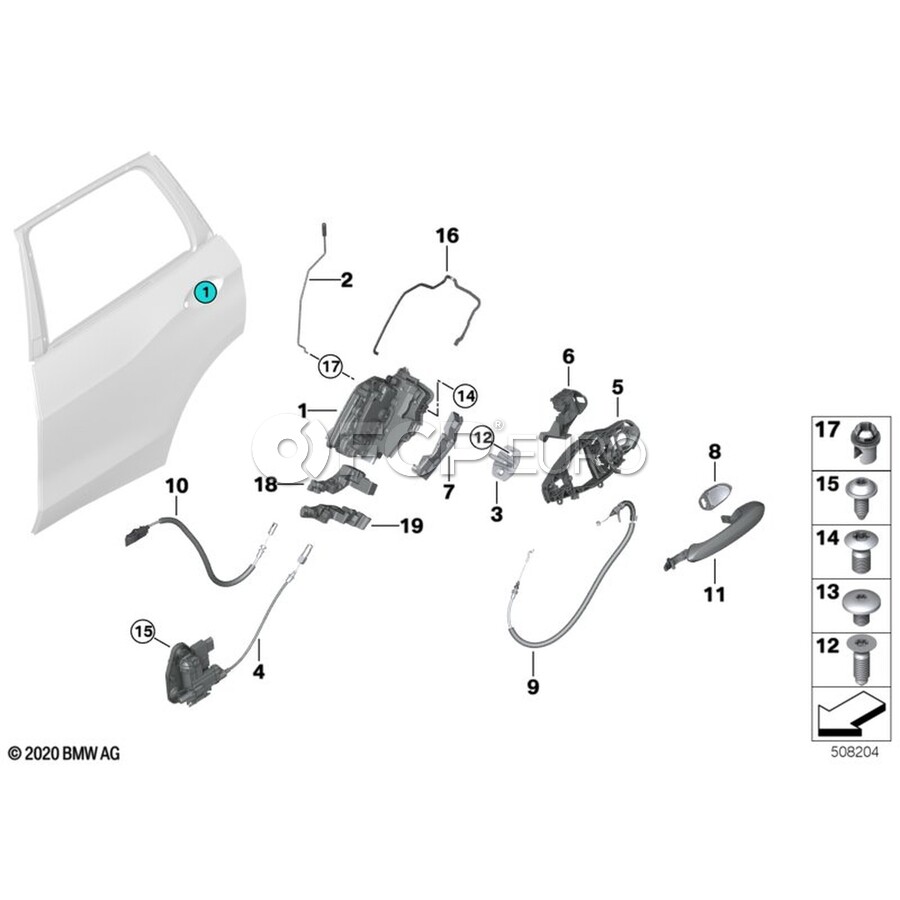 BMW Door Lock Knob - Genuine BMW 51227430922 | FCP Euro