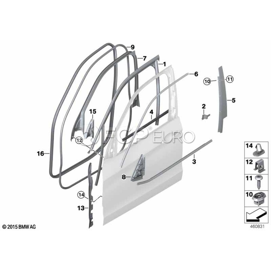 BMW Door Weatherstrip Front - Genuine BMW 51337289609 | FCP Euro