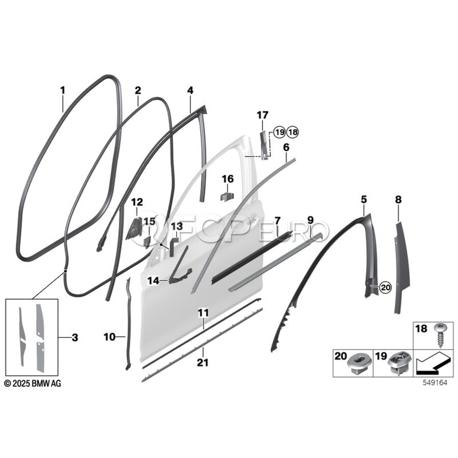 BMW Door Reveal Molding - Genuine BMW 51337397860 | FCP Euro