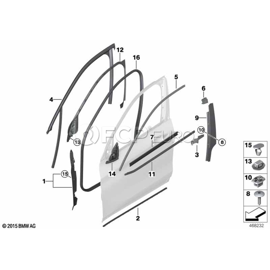 BMW Door Reveal Molding - Genuine BMW 51337410386 | FCP Euro