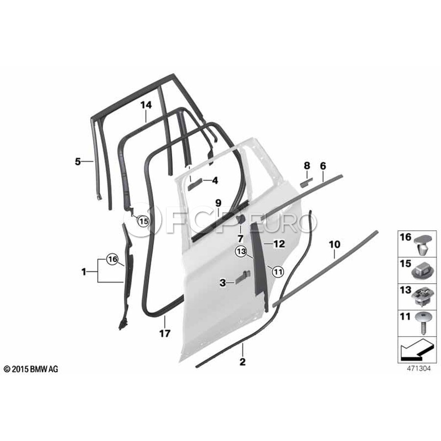 BMW Window Channel - Genuine BMW 51357349653 | FCP Euro