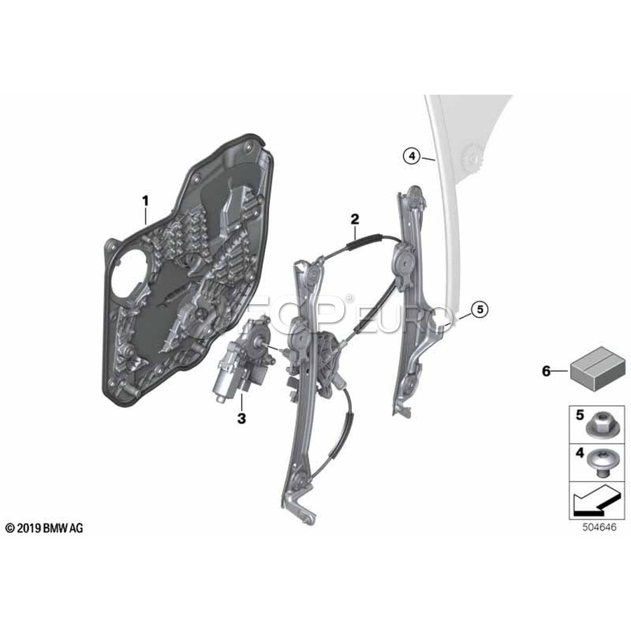 BMW Window Regulator - Genuine BMW 51358497038 | FCP Euro