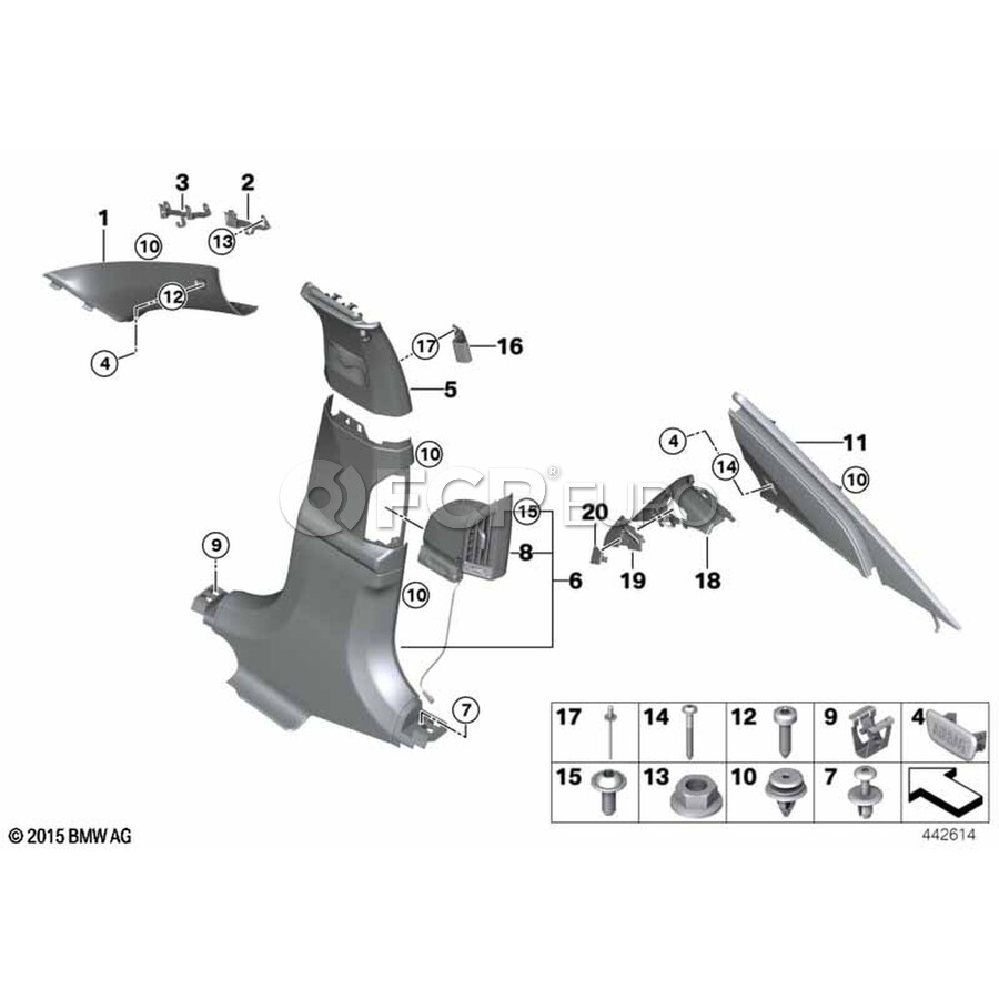 BMW Dashboard Air Vent - Genuine BMW 51437401187 | FCP Euro