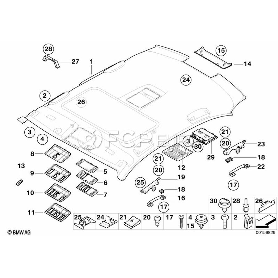 BMW Overhead Console - Genuine BMW 51447124007 | FCP Euro