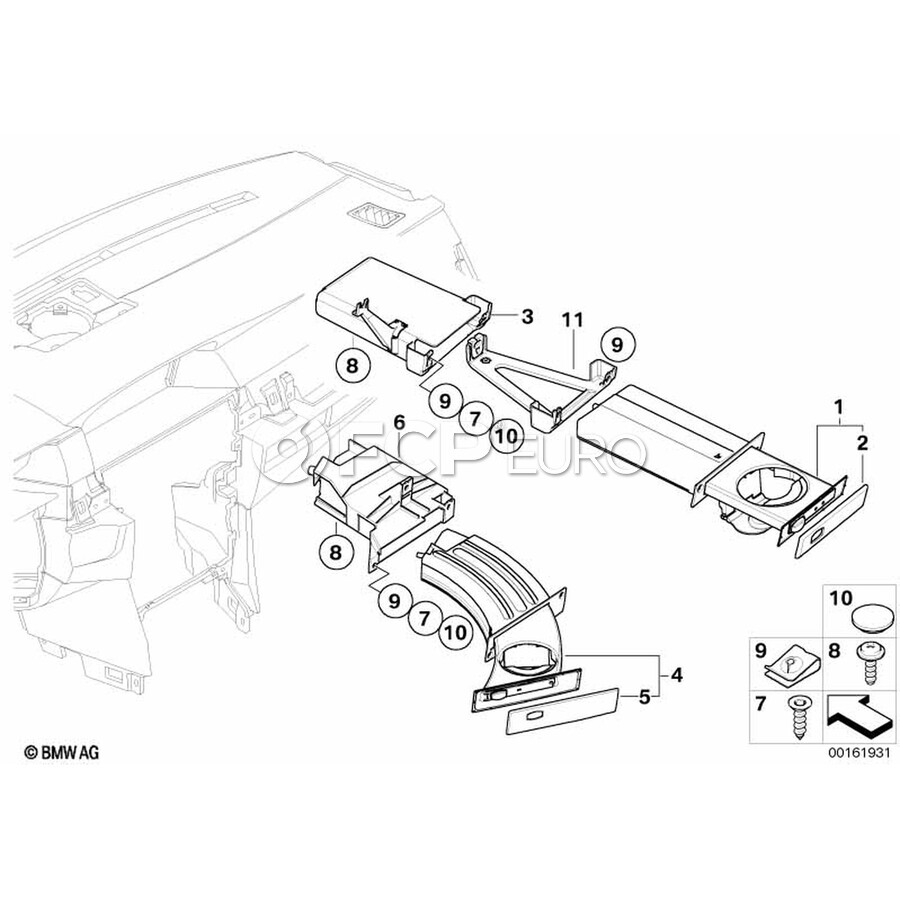 BMW Carrier Drink Holder Interior - Genuine BMW 51459185140 | FCP Euro