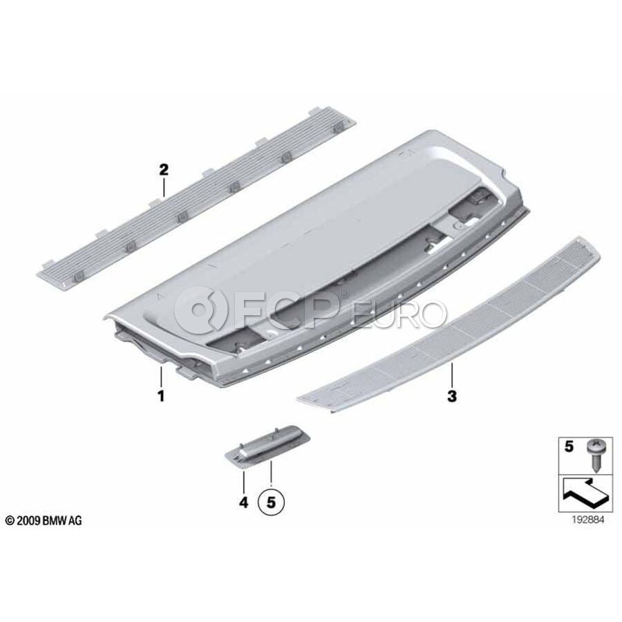 BMW Rear Window Shelf (Everest Grey) - Genuine BMW 51477220464 | FCP Euro