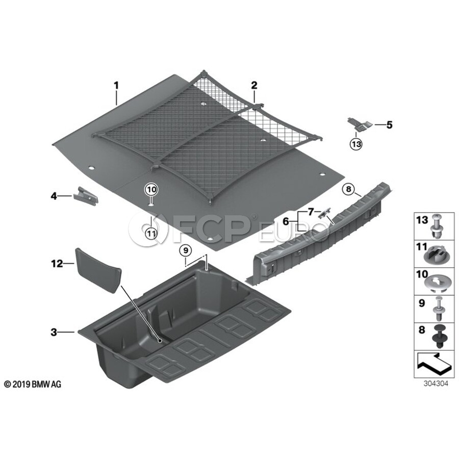 BMW Floor Carpet Luggage Compartment - Genuine BMW 51477246303 | FCP Euro