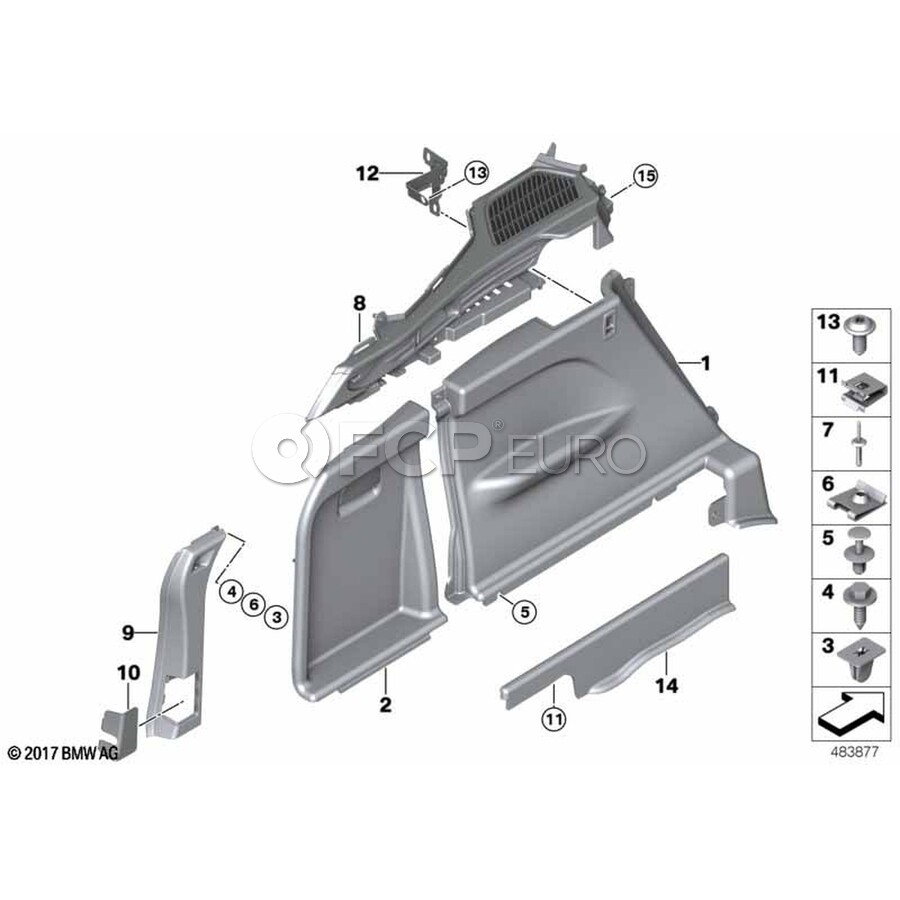 BMW Quarter Panel Trim Cap - Genuine BMW 51477326435 | FCP Euro