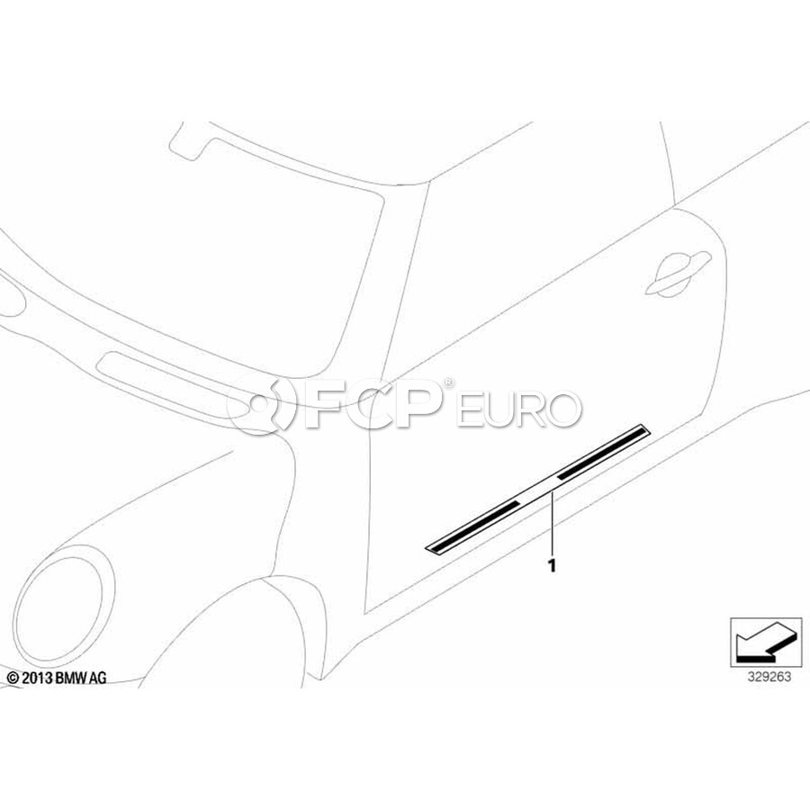 Mini Door Trim Sill Plate Insert - Genuine Mini 51477406651 | FCP Euro