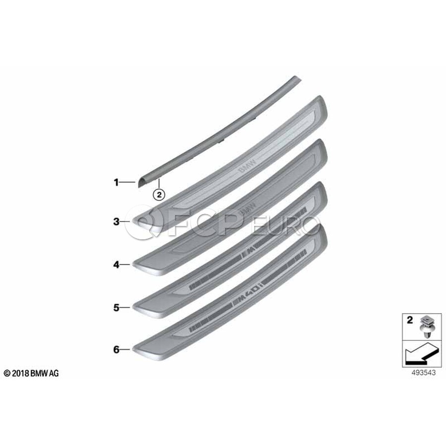 BMW Door Trim Sill Plate Insert - Genuine BMW 51478073105 | FCP Euro