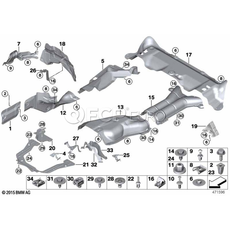BMW Exhaust Heat Shield (X6) - Genuine BMW 51487180631 | FCP Euro