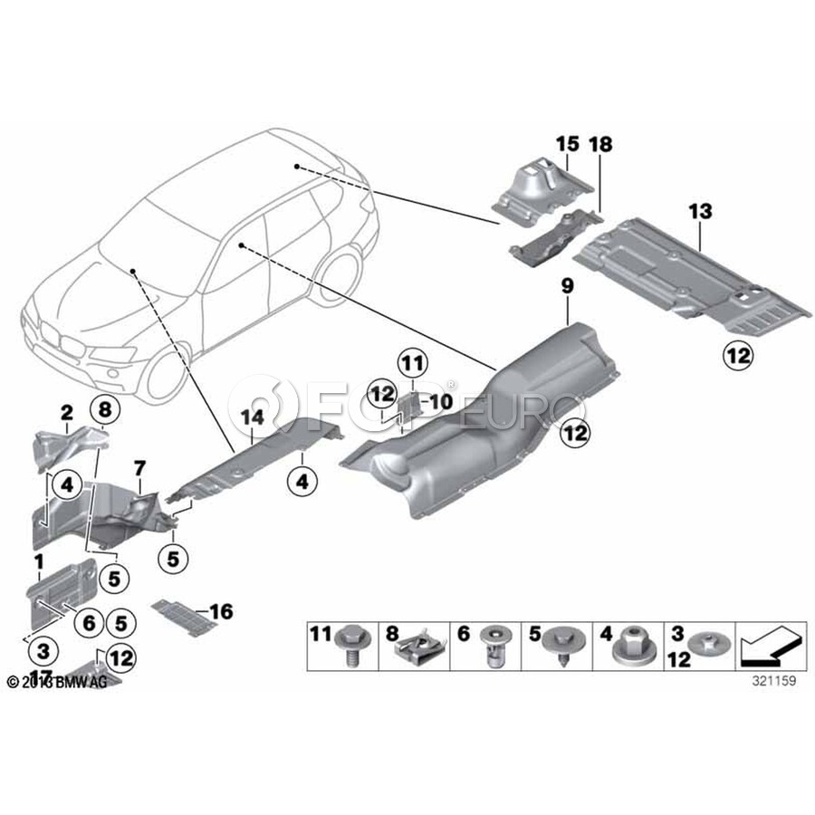 BMW Heat Insulation Tunnel - Genuine BMW 51487213685 | FCP Euro